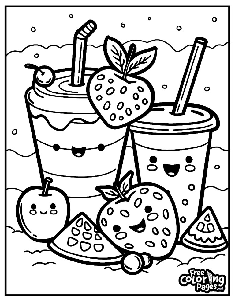 Cute Food Coloring Pages - Free Coloring Pages