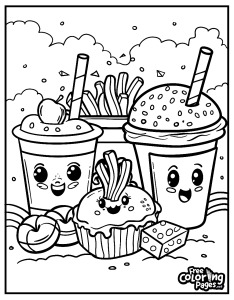 Cute Food Coloring Pages - Free Coloring Pages